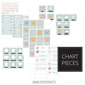 Homeschool Morning Calendar Chart Set, Morning Routine Chart, Circle ...