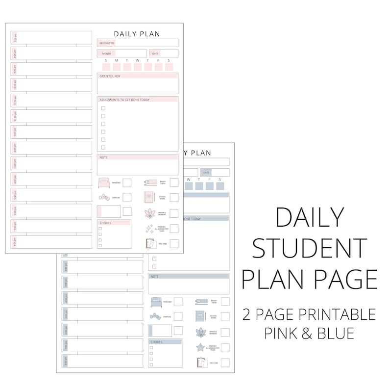 Homeschool Planner Student Planner Daily Schedule Instant - Etsy