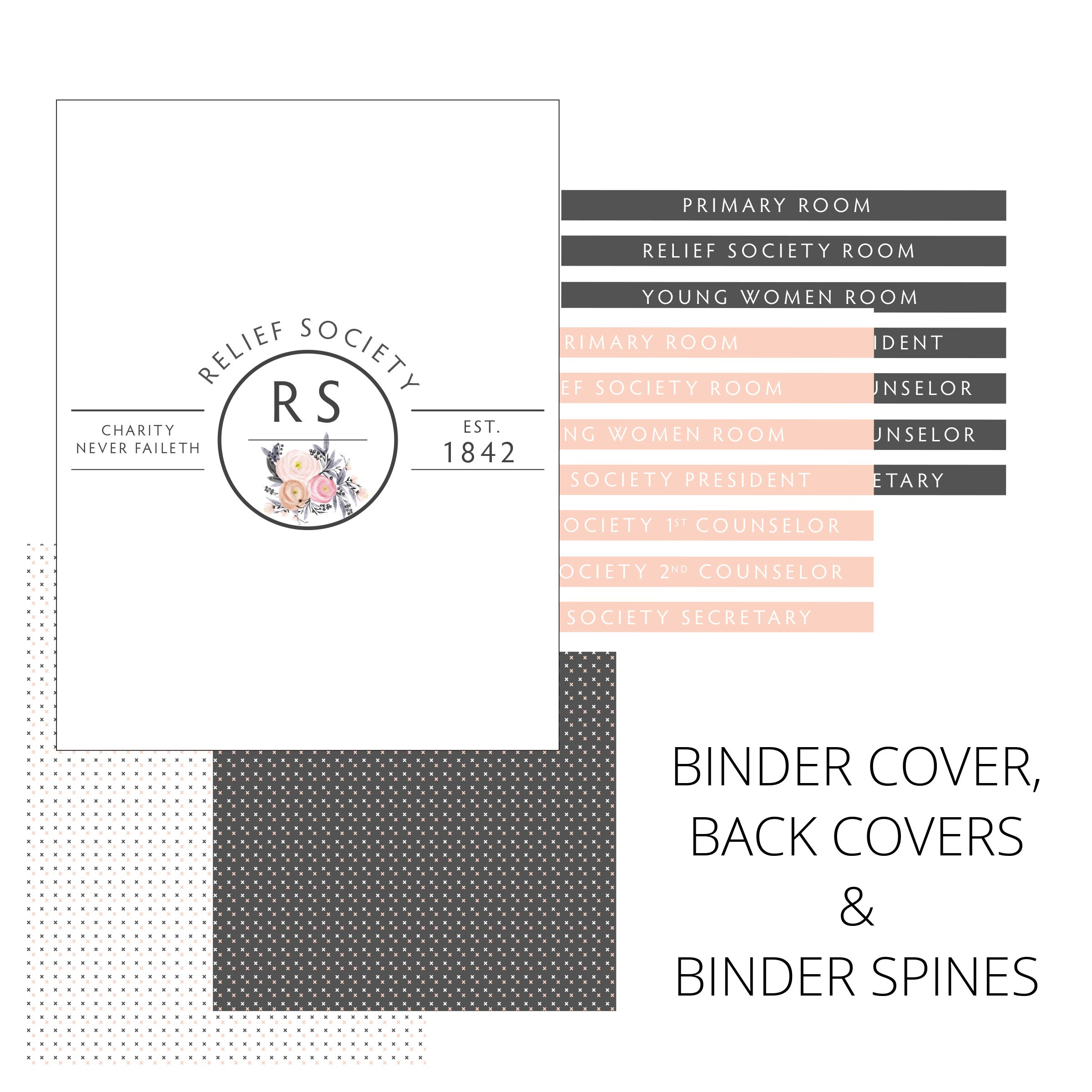 Relief Society Presidency Kit: Binder Covers, Conducting Sheet, Meeting ...