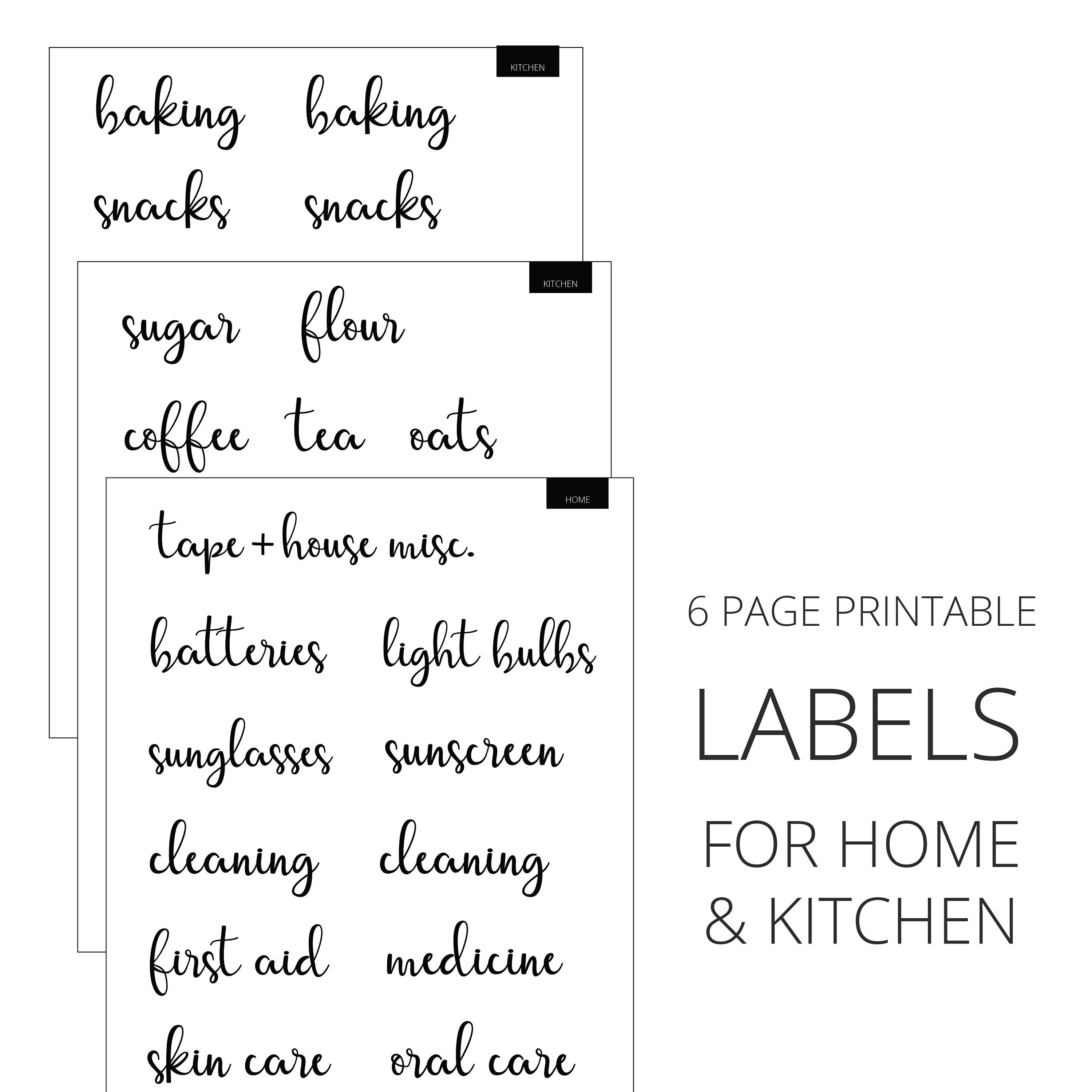 Pantry Organization Labels, Home Organization Labels, Instant Download ...
