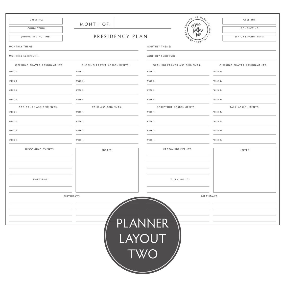 Primary Planning Set Primary Conducting Sheet, Planner & Calendar Set ...