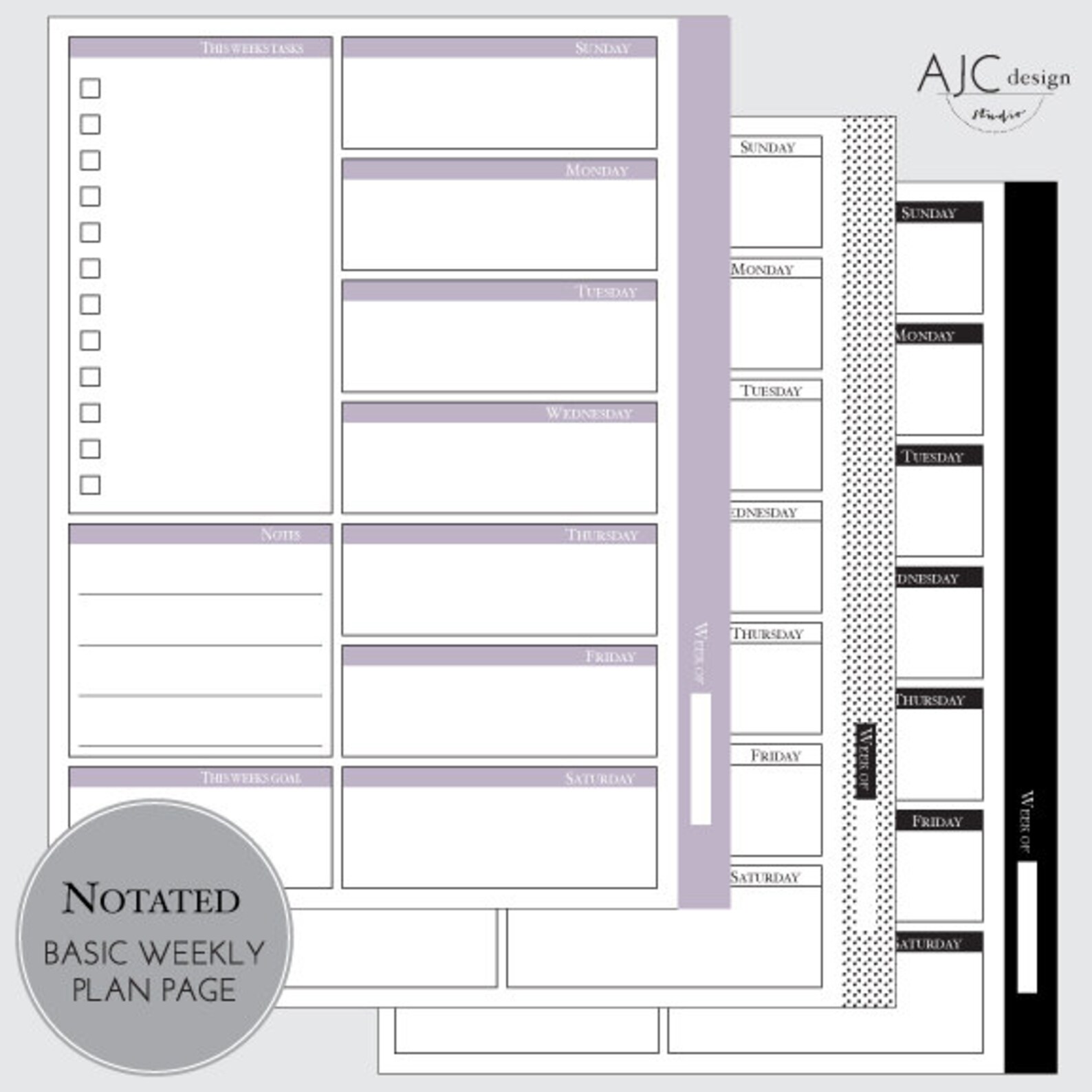 BASIC WEEKLY PLAN : Weekly Plan - Weekly to Do List - Instant Download ...