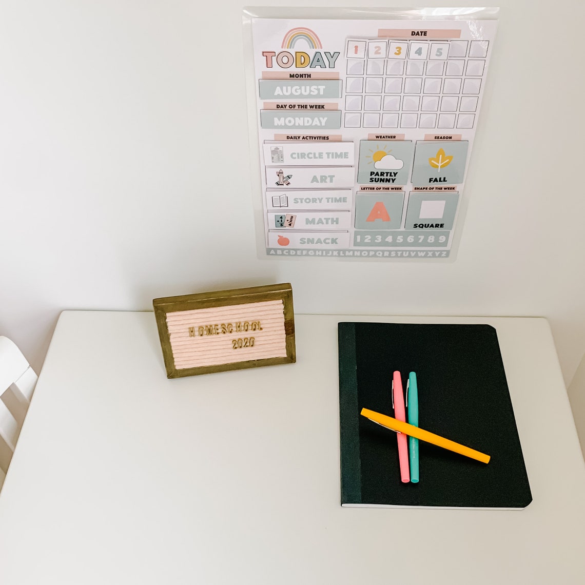 Homeschool Morning Calendar Chart Set Morning Routine Chart | Etsy