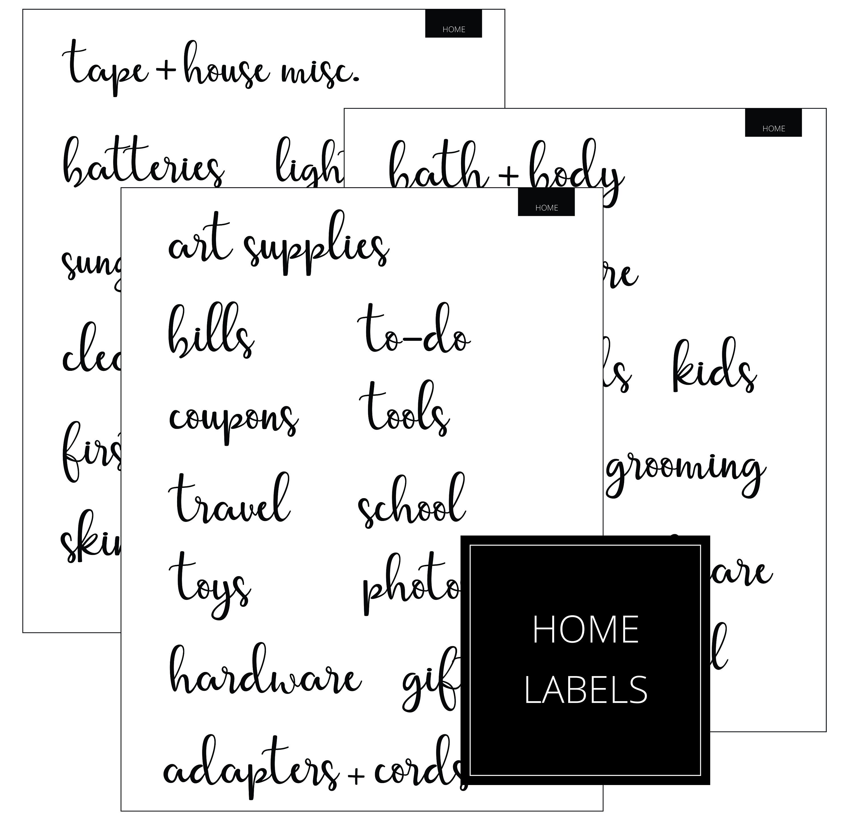 Pantry Organization Labels, Home Organization Labels, Instant Download ...