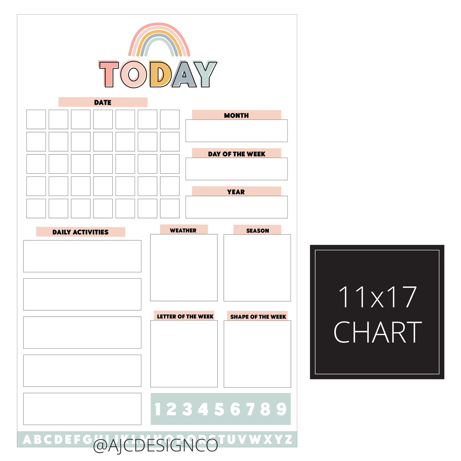Homeschool Morning Calendar Chart Set Morning Routine Chart - Etsy