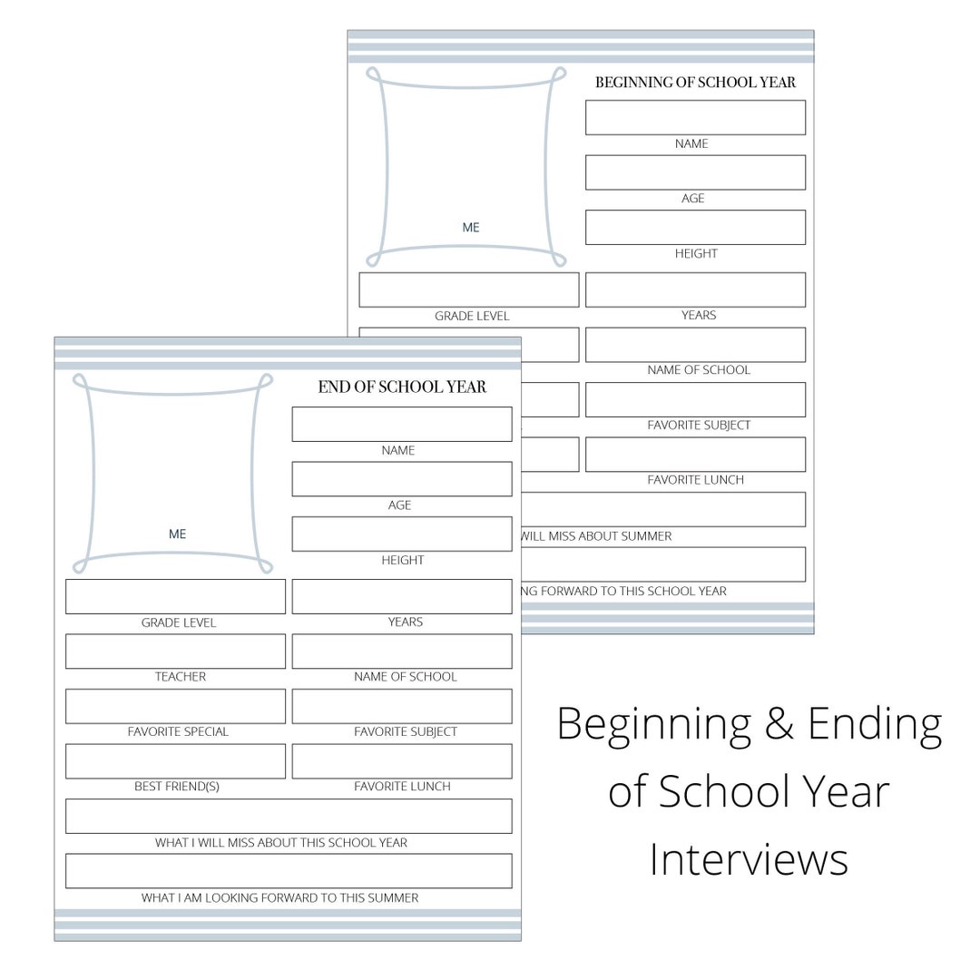 Beginning and Ending of School Year Interview -- First Day of School ...