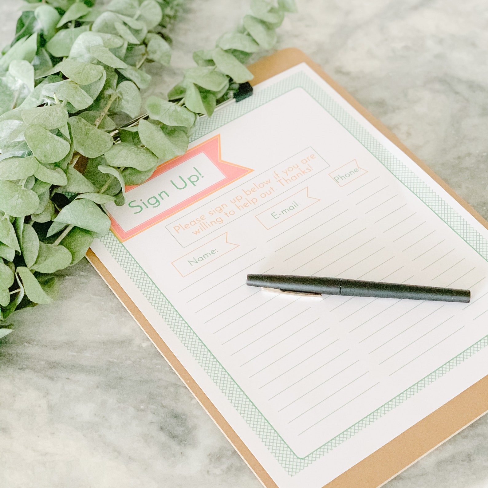 Sign up Sheets 6 Designs Filled and Unfilled With Editable Text Boxes ...