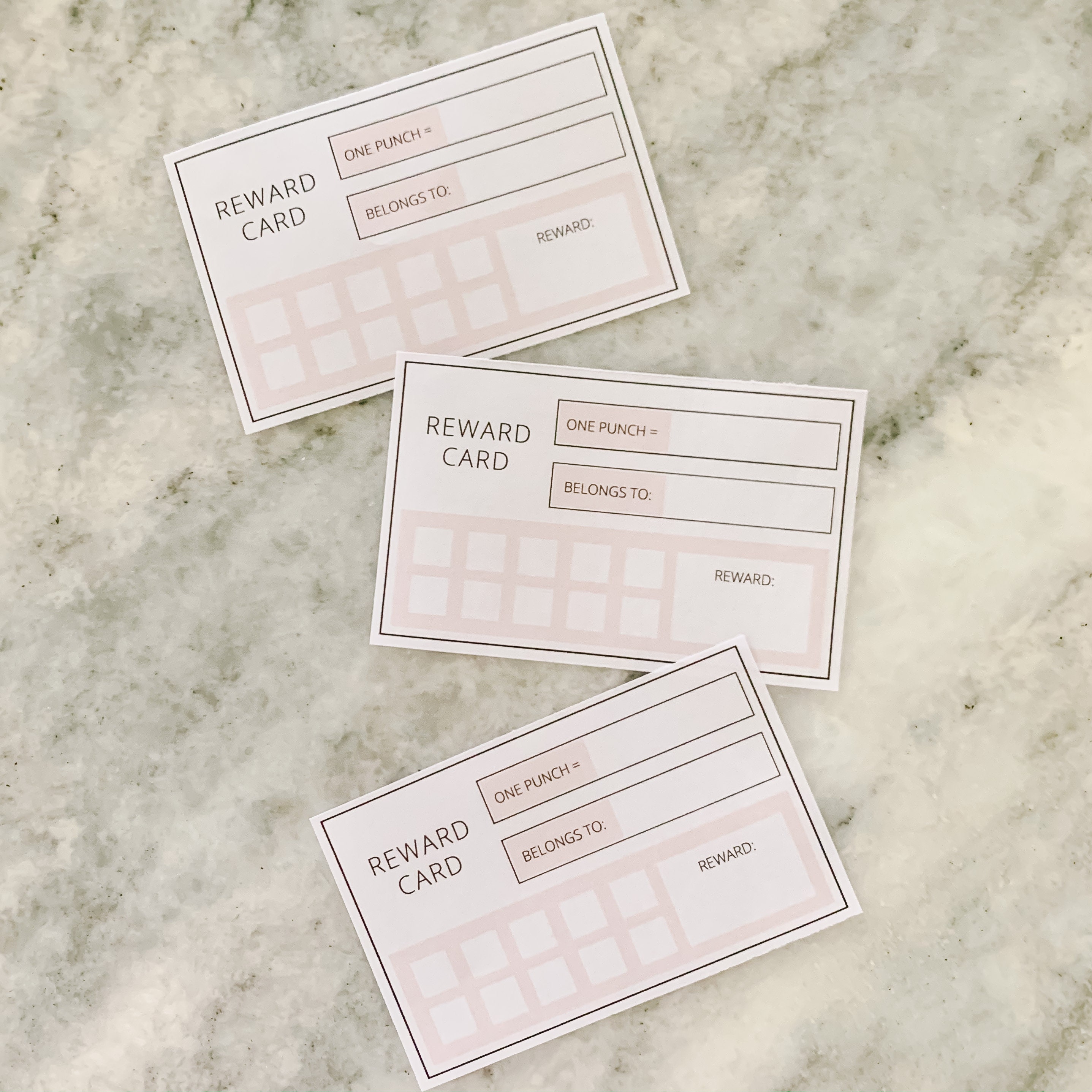 Reward Punch Card, Chore Chart Reward Card, Task Reward Card - Etsy