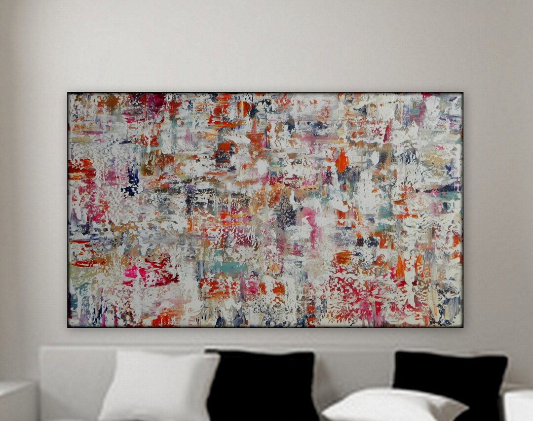 Modern Abstract Painting, Textured Painting, Colorful Brigh Abstract ...