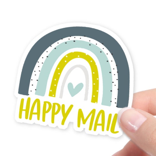 Rainbow Happy Mail Stickers Support Small Thank You Stickers - Etsy
