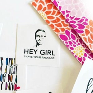 Hey Girl | Small Shop Packaging Stickers | Shipping Stickers | Happy ...