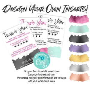 Create Your Own Inserts | Small Business Thank You Insert Cards ...
