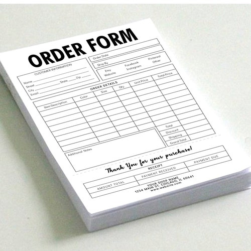 Editable Small Business Mini Order Forms SIZE 5X7 | Etsy