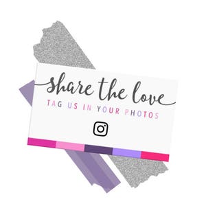 EDITABLE INSTANT DOWNLOAD Tag Us on Social Media Cards Small Business 3 ...