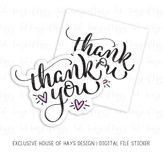 Thank You Sticker or Tag Unlimited Printing Small | Etsy