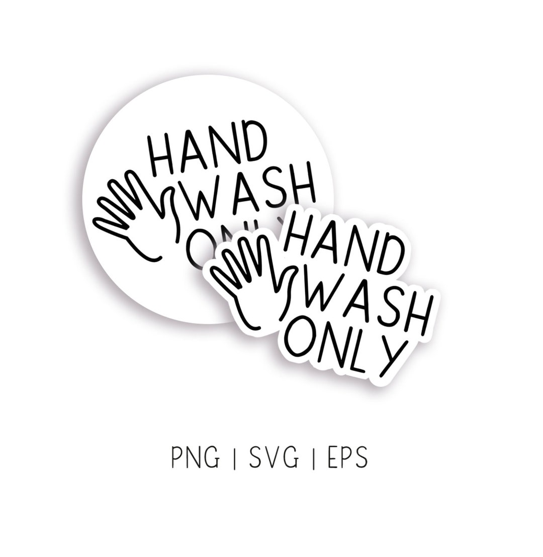 PRINTABLE Sticker Hand Wash Only | DIY Instant Download - Etsy