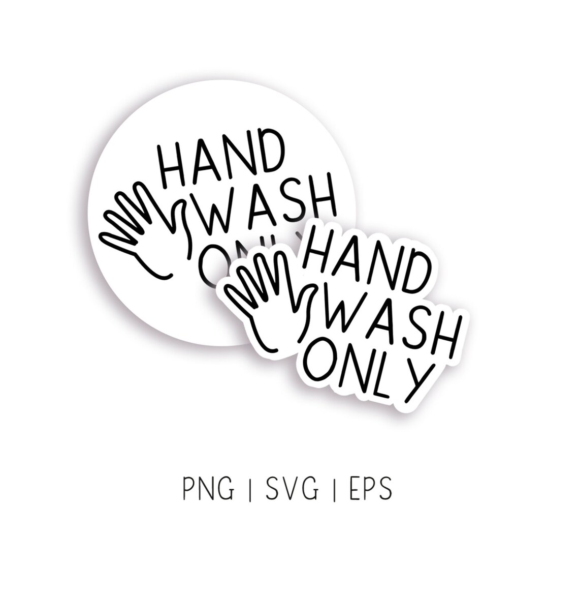 PRINTABLE Sticker Hand Wash Only DIY Instant Download - Etsy Canada