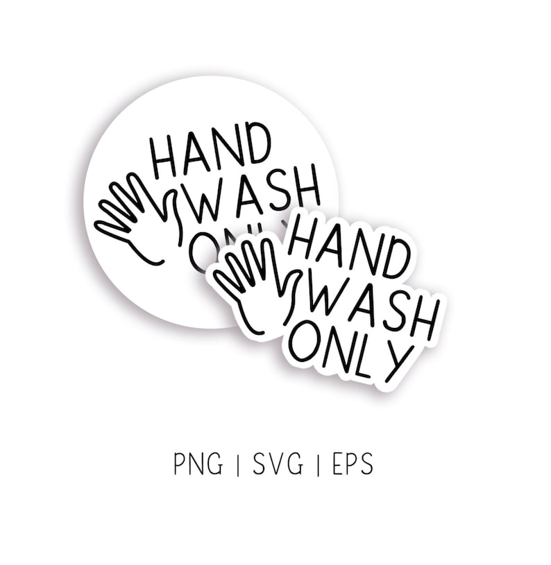 PRINTABLE Sticker Hand Wash Only DIY Instant Download - Etsy