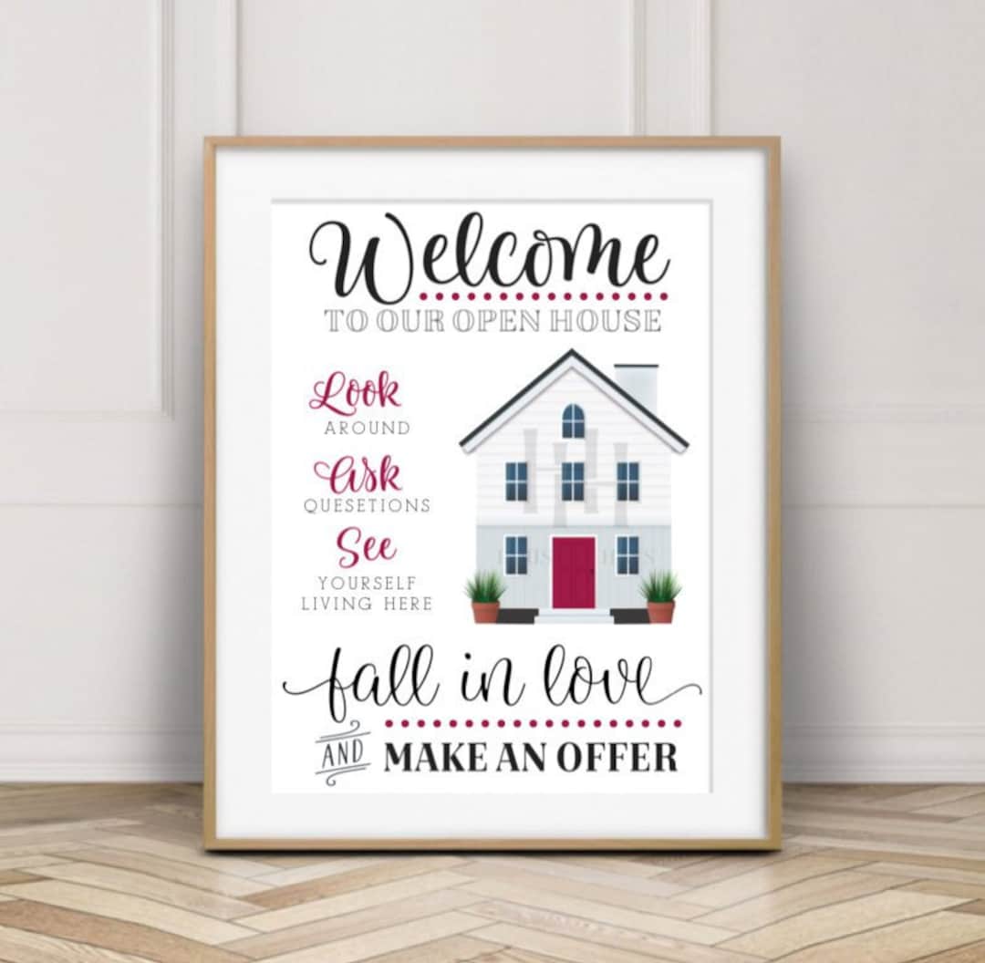Modern Open House Realtor Welcome Sign in Sign | Make an Offer ...