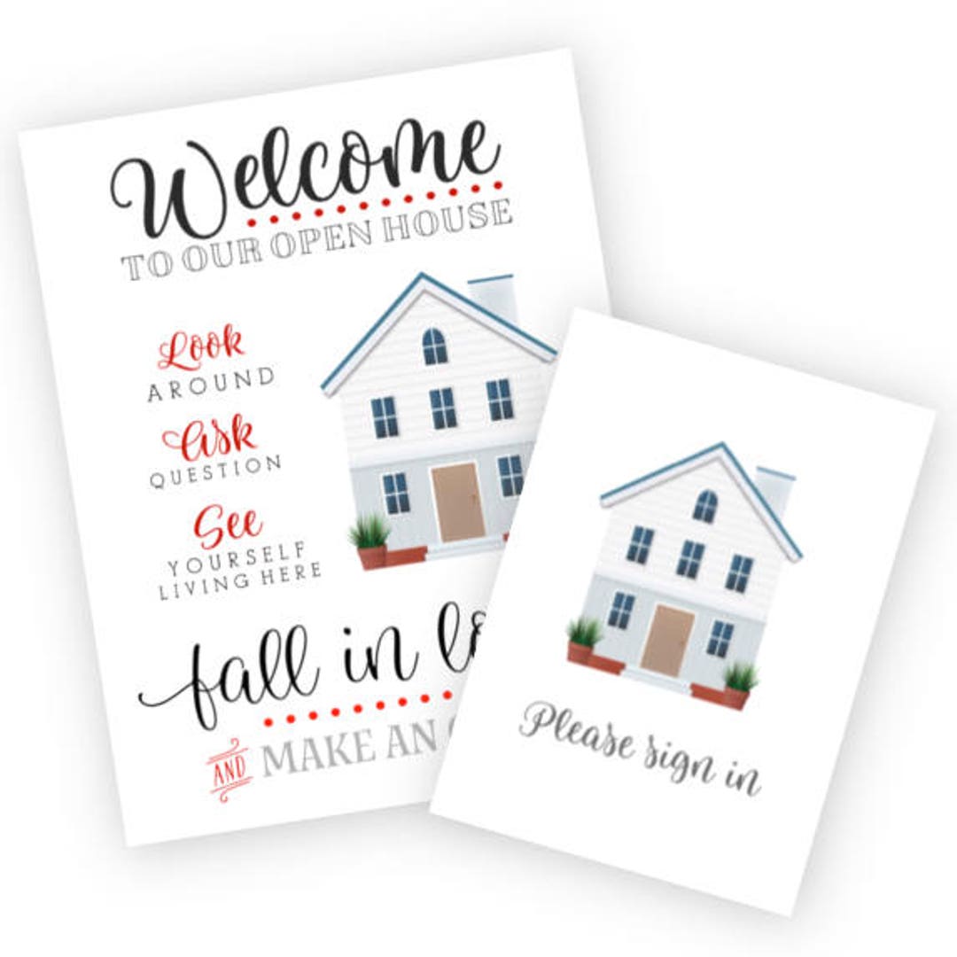 Open House Realtor Welcome & Sign in Sign | Make an Offer | Instant ...