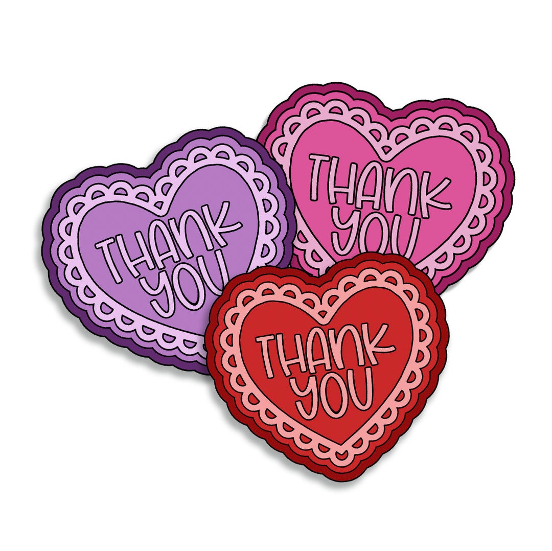 Thank You Ruffled Heart | Digital File Sticker - Etsy