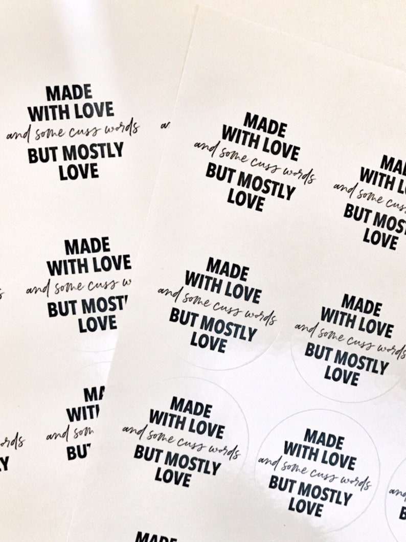 Made With Love and Cuss Words 30 Stickers 1.5 Inch - Etsy