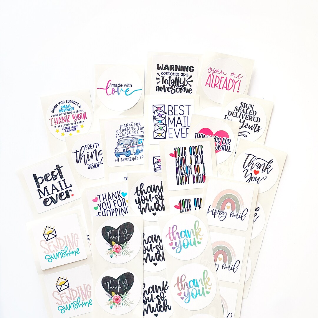 HAPPY MAIL Variety Sample Sticker Pack Package Decor 54 Stickers Small ...