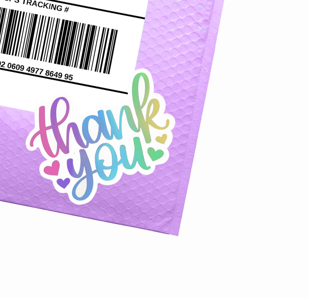 Colorful Thank You Stickers 24 Stickers Shipping Supplies Small ...