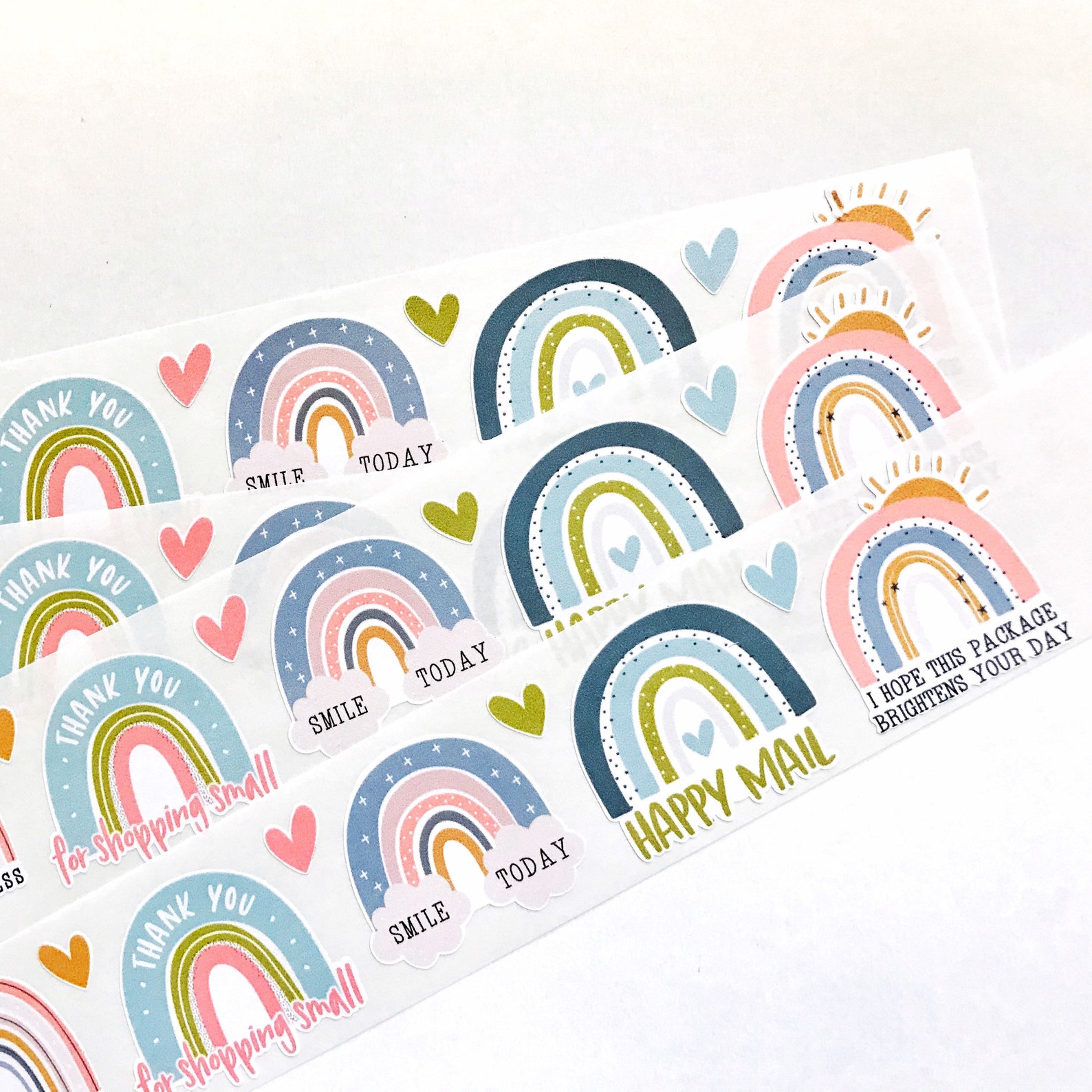 Rainbow Happy Mail Stickers Support Small Thank You Stickers - Etsy