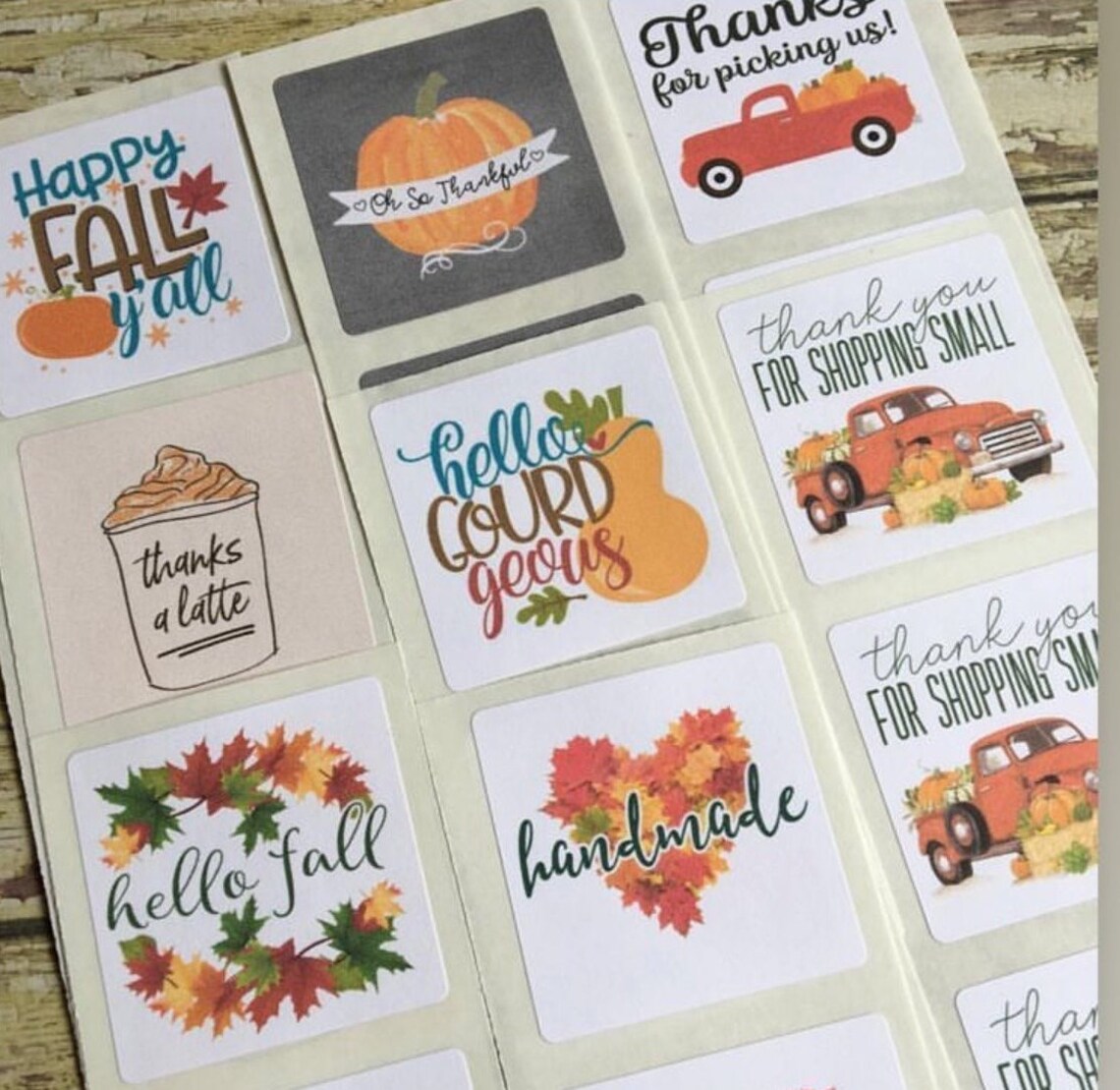Fall Theme HAPPY MAIL Variety Sticker Pack Package Decor - Etsy