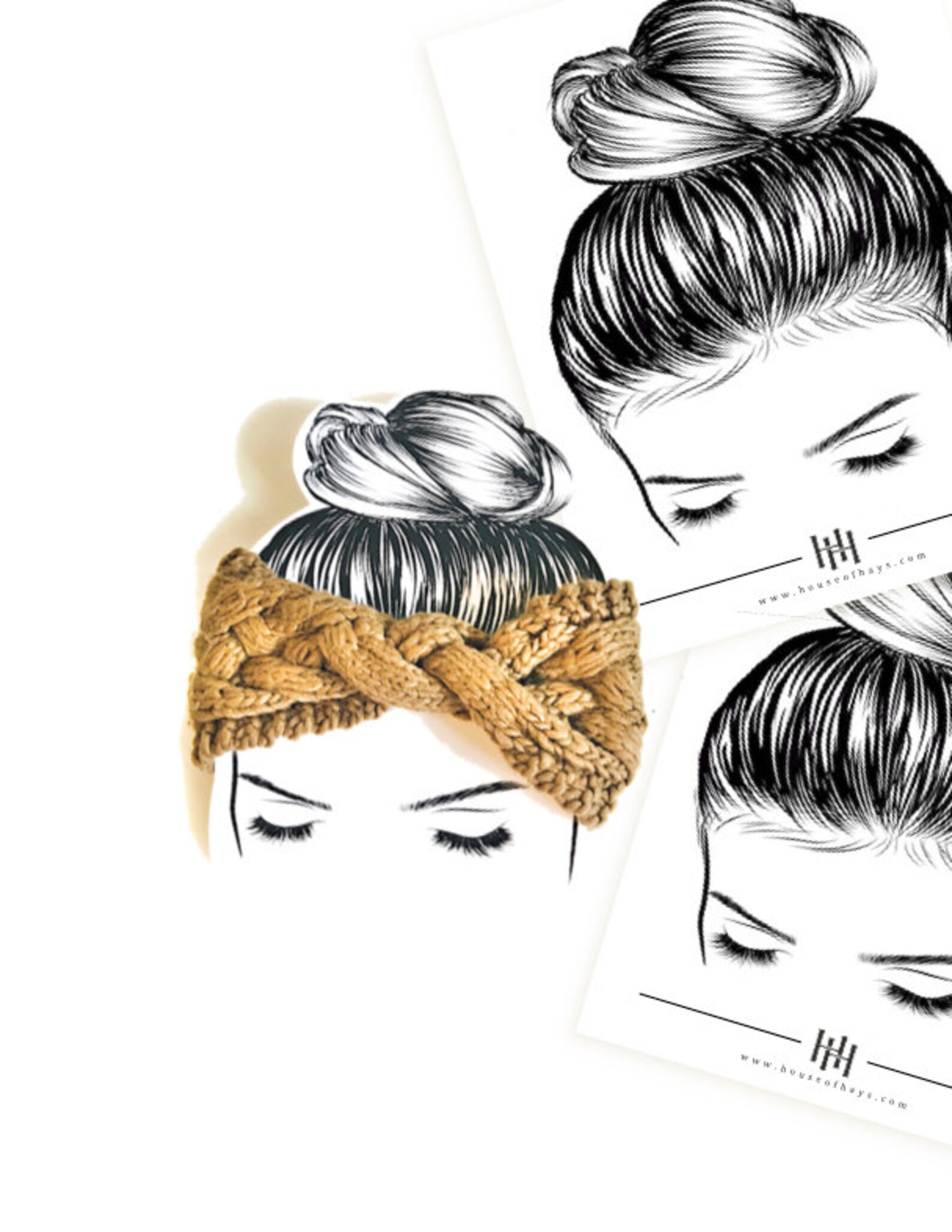 Printable Messy Bun Display Card for Ear Warmer Headbands - Etsy