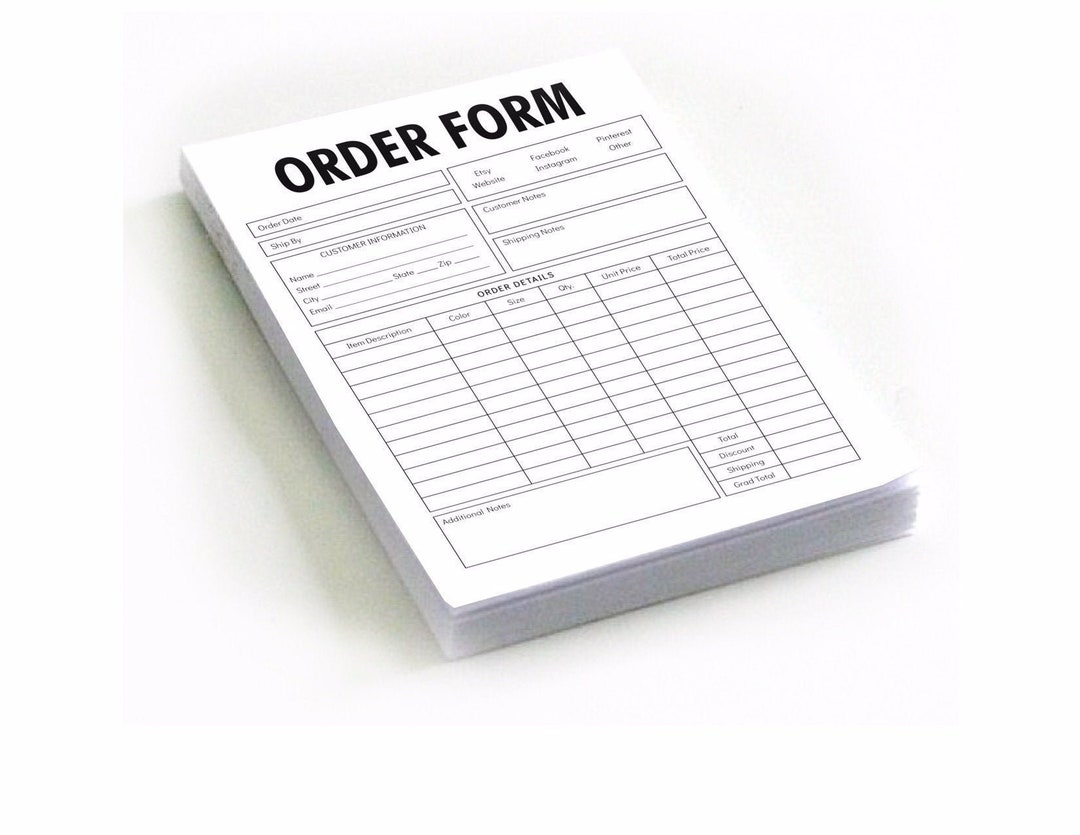 Editable Small Business Mini Order Forms | SIZE 5X7 - Etsy