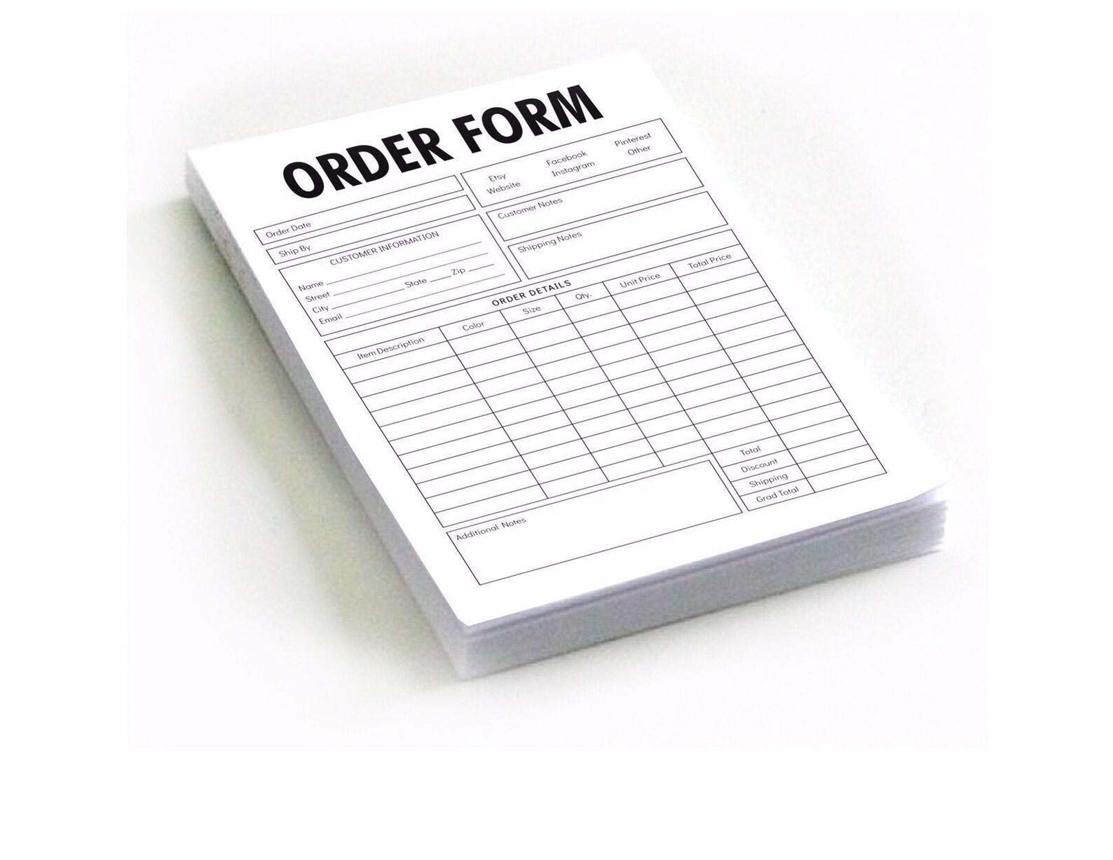 Editable Small Business Mini Order Forms SIZE 5X7 | Etsy