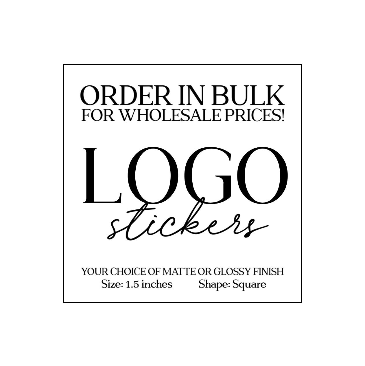 WHOLESALE SQUARE LOGO Stickers Buy in Bulk Stock up and | Etsy