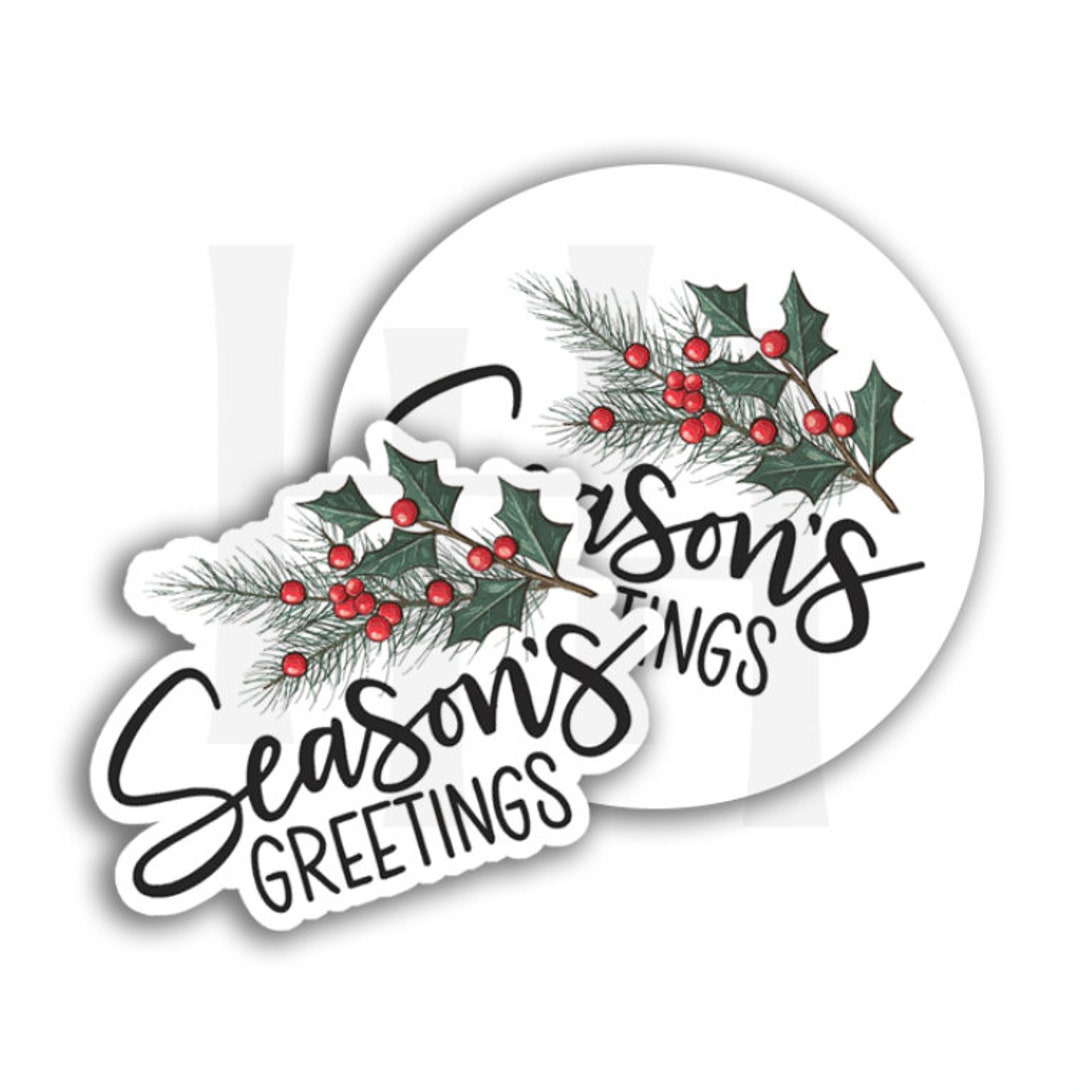 Seasons Greetings Sticker | Digital File Sticker - Etsy