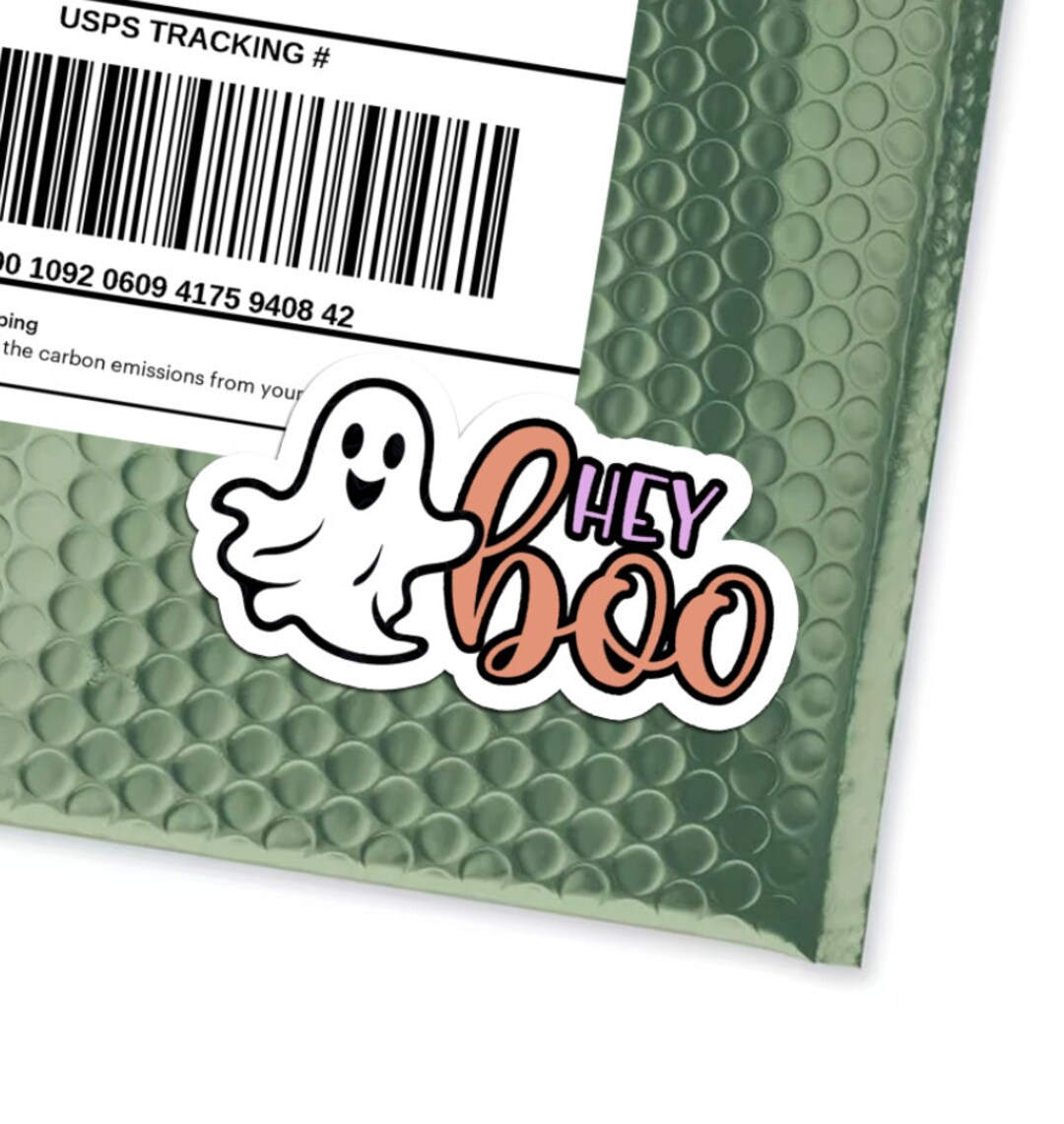 Halloween Sticker Hey Boo Sticker for Small Business 1.5 - Etsy