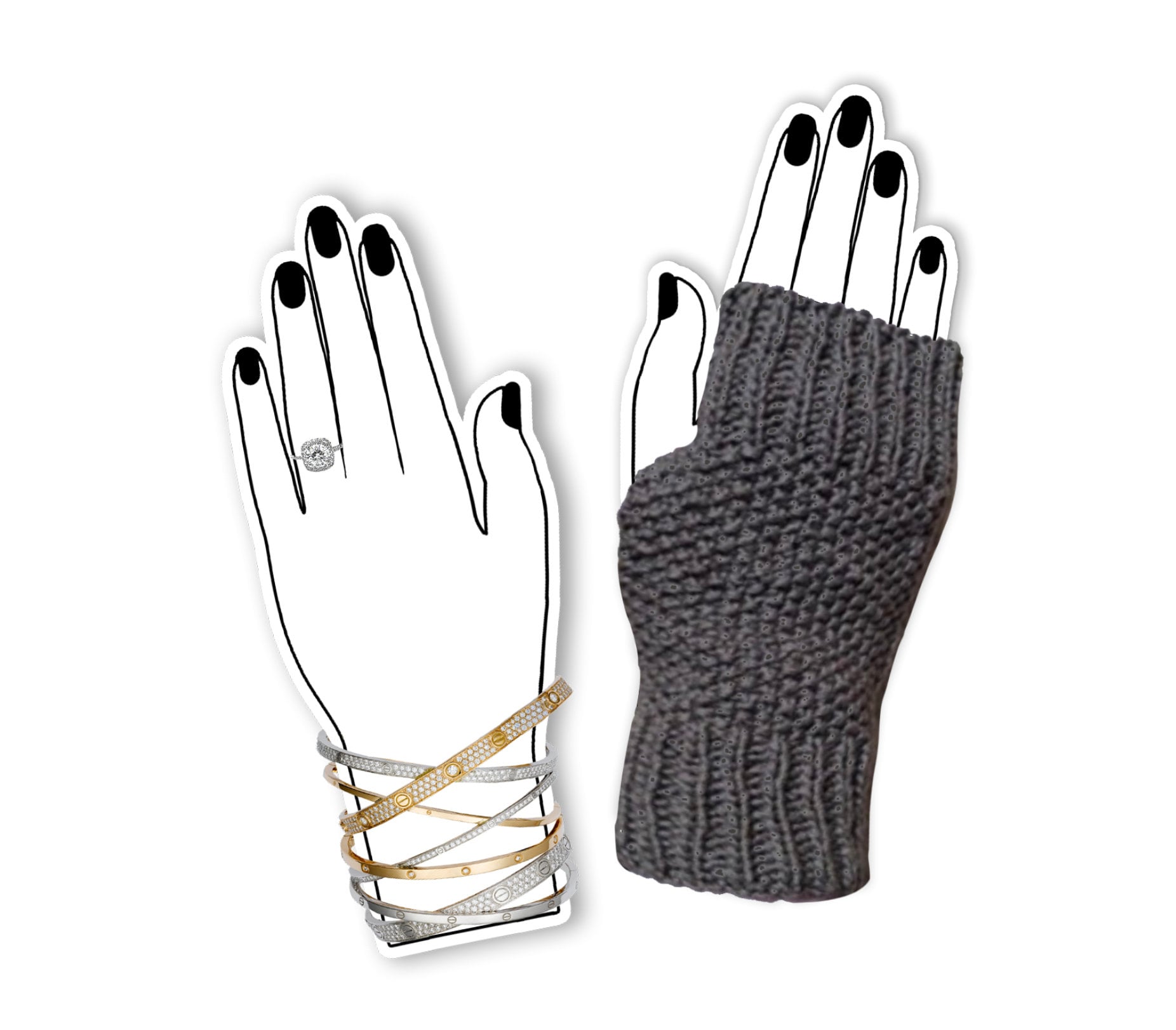 READY TO PRINT Hand Display Cards Mittens Jewelry Display | Etsy