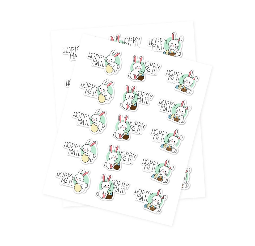Hoppy Mail Easter Stickers 30 Stickers Shipping Supplies Small Business ...
