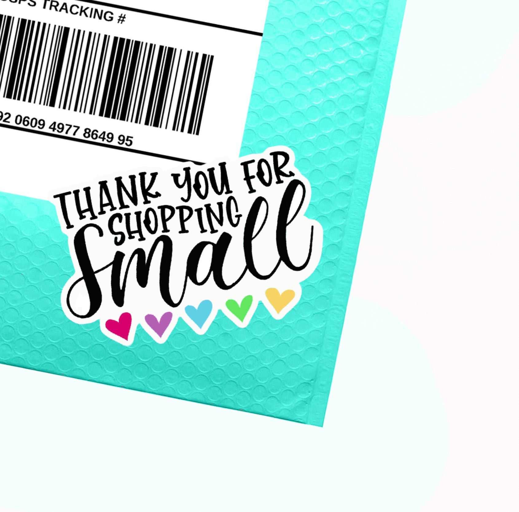 Thank You for Shopping Small Colorful Hearts Sticker Happy - Etsy India