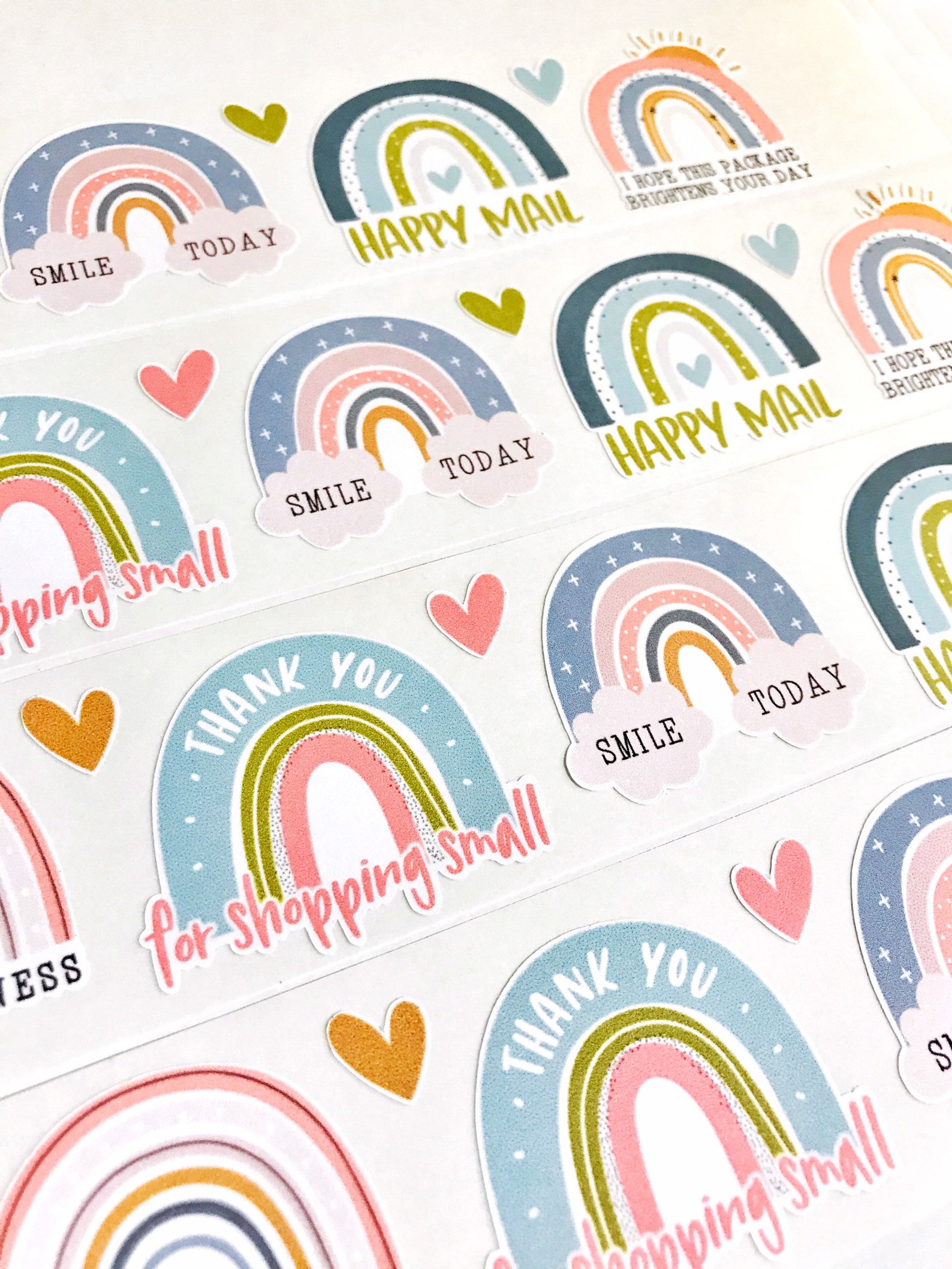 Rainbow Happy Mail Stickers Support Small Thank You Stickers - Etsy