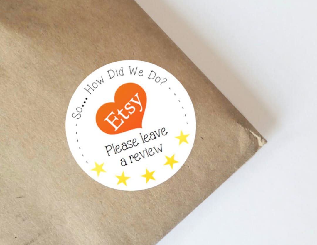 ETSY Review Stickers | Small Shop Packaging Stickers | Shipping Happy ...