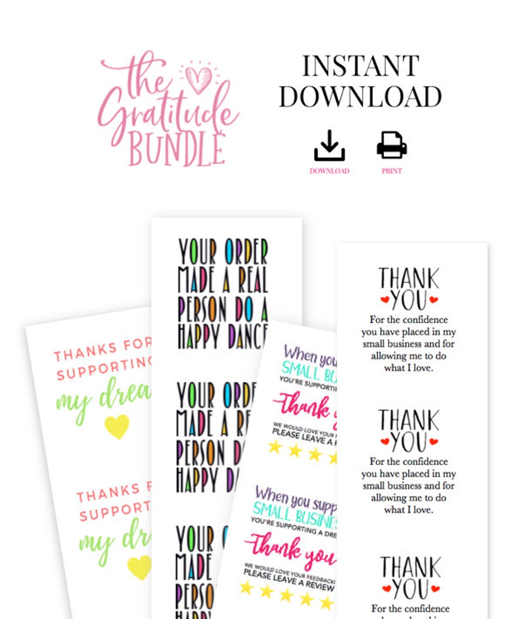 The Gratitude Bundle DIY Stickers or Tags | Unlimited Printing | 1.5 ...