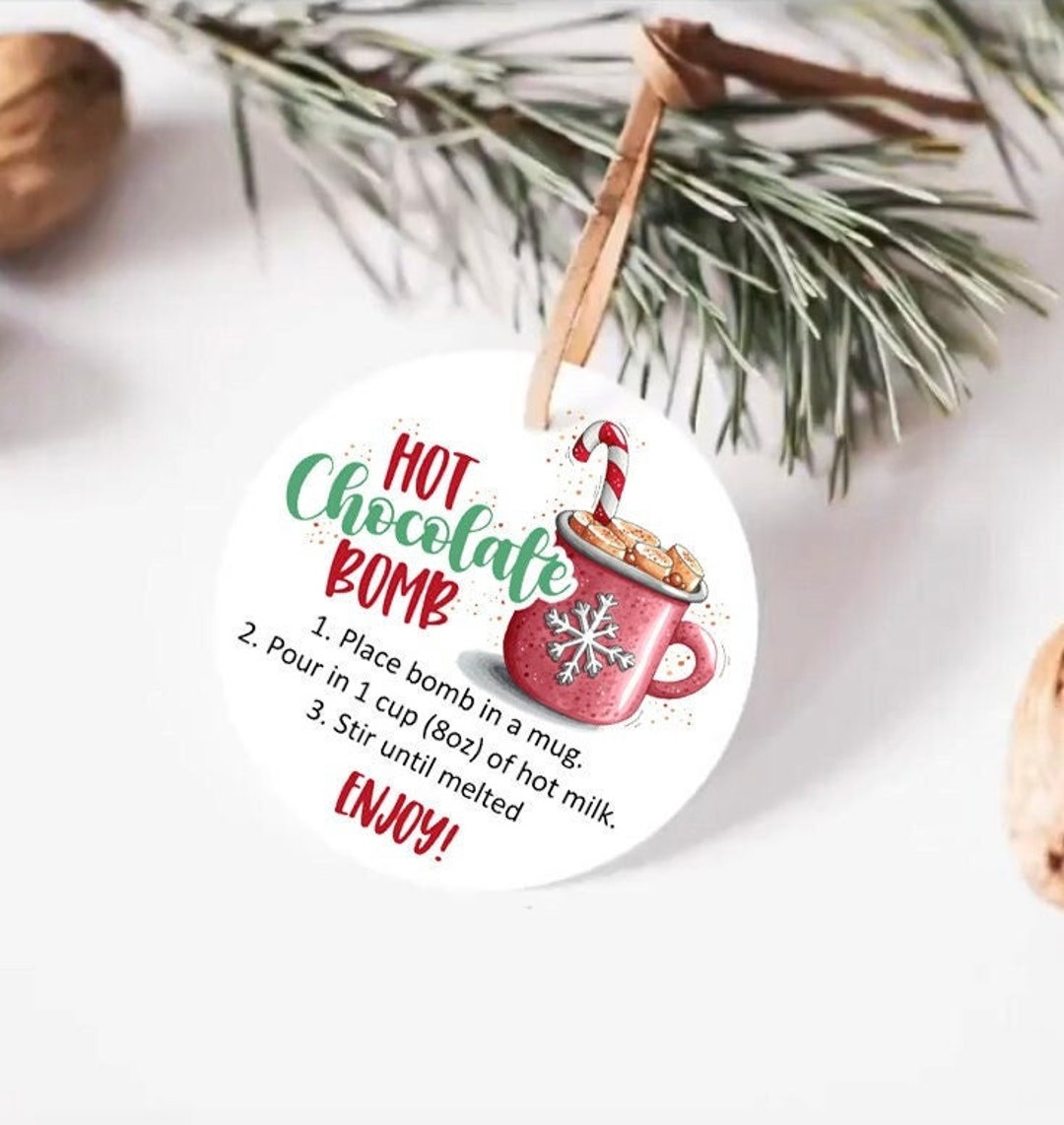 PRINTABLE Hot Chocolate Bomb Instruction | Sticker or Tag | Unlimited ...