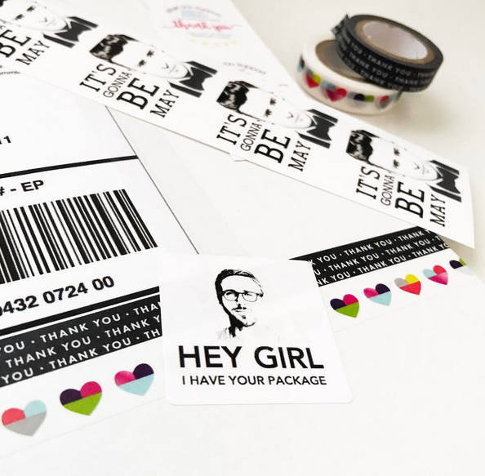 Hey Girl Small Shop Packaging Stickers Shipping Stickers - Etsy