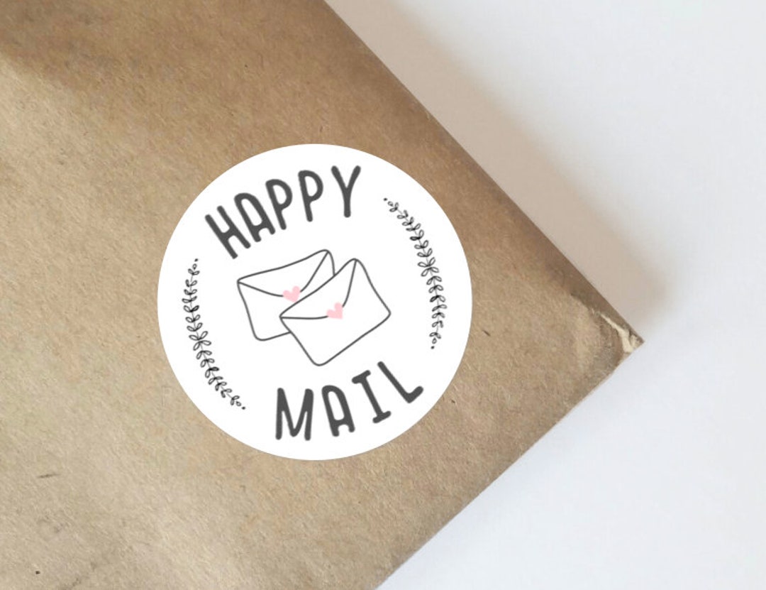 Happy Mail Stickers Packaging Stickers 30 Stickers, 1.5 Inch Round ...