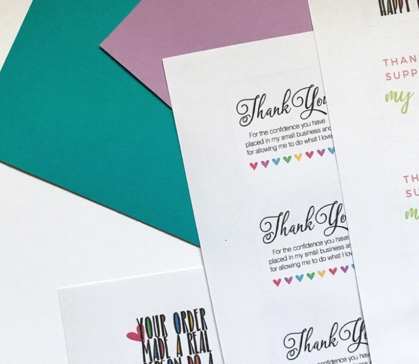 BEST SELLER Thank You Note Sticker Happy Mail Stickers for | Etsy