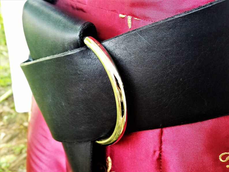 Custom Made Black Leather O-ring Belt Fashion Accessory | Etsy
