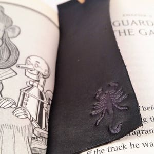 Hand Stamped Leather Scorpion Bookmark - Book Lover Gift - Etsy