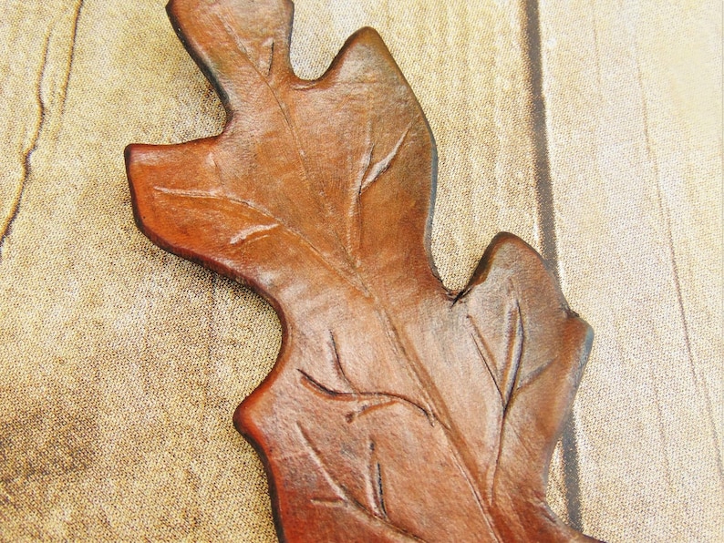Leather Oak Leaf Bookmark Fall Theme Gift for Book Lover | Etsy
