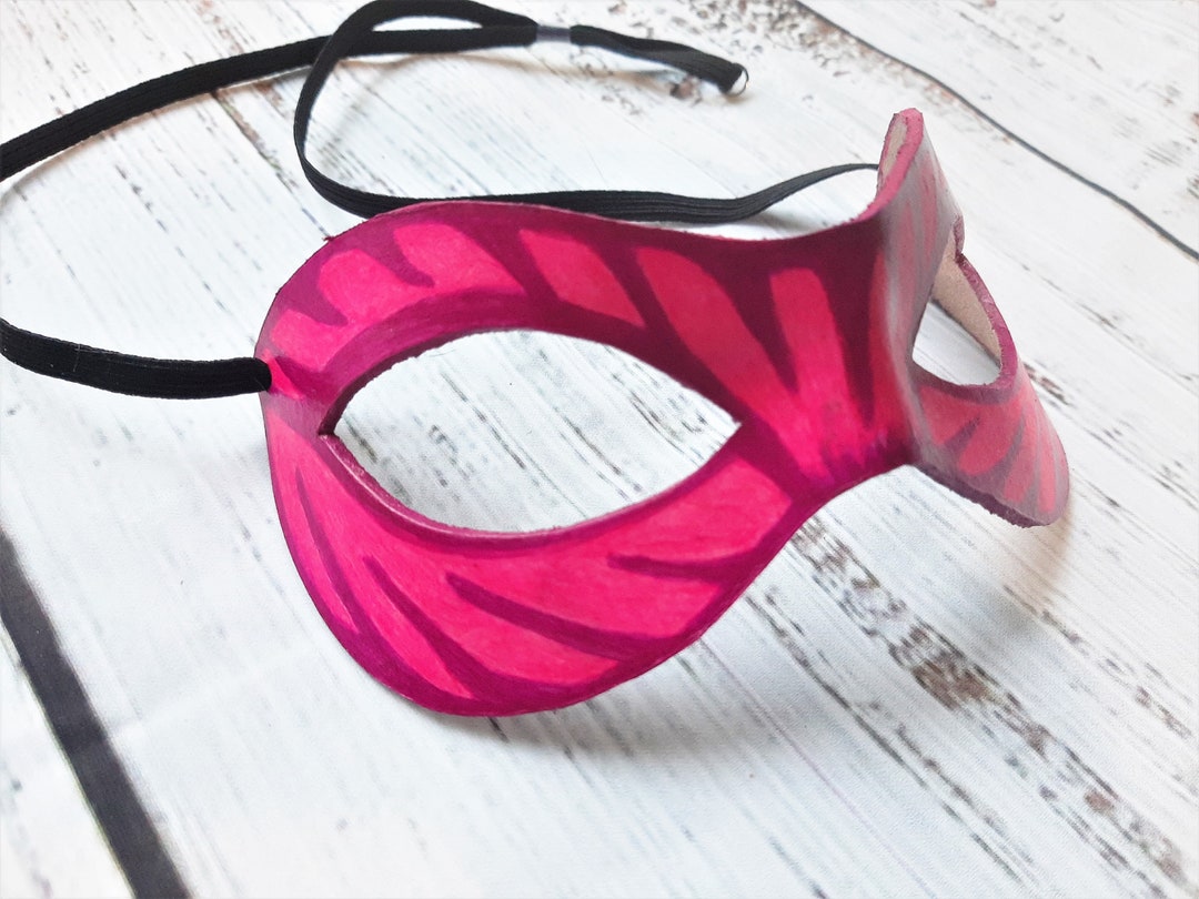 Tiger Stripe Mask - Handmade Leather Mask - Cheshire Cat Costume - Hand ...
